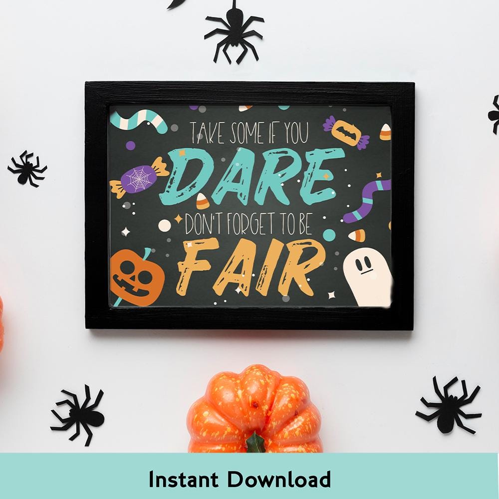 Halloween Trick or Treat Sign Printable | Please Take One Candy Bowl ...