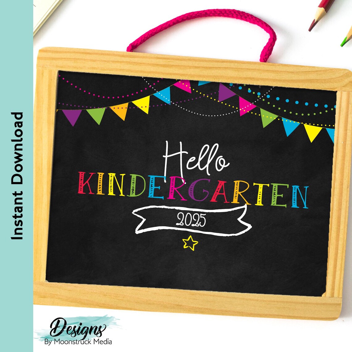 Hello Kindergarten 2025 Sign | First Day of School Sign Printable ...