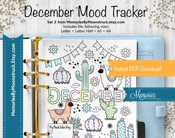 December Mood Tracker Journal Insert | Etsy