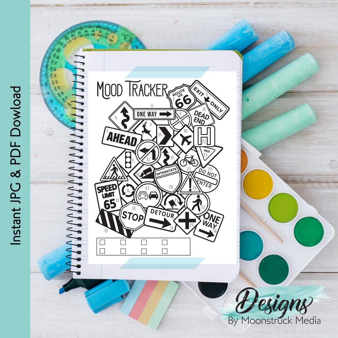 Road Sign Mood Tracker Printable | Bullet Journal & Planner Insert ...
