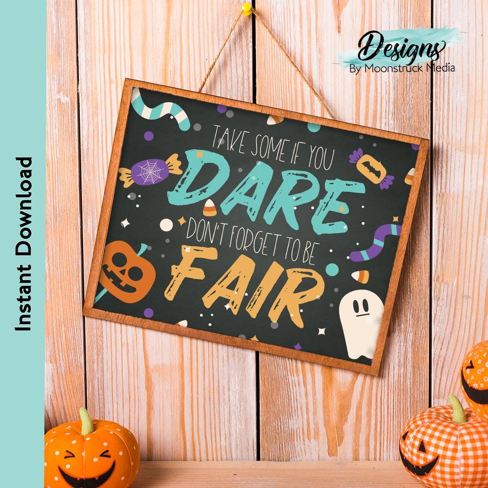 Halloween Trick or Treat Sign Printable | Please Take One Candy Bowl ...