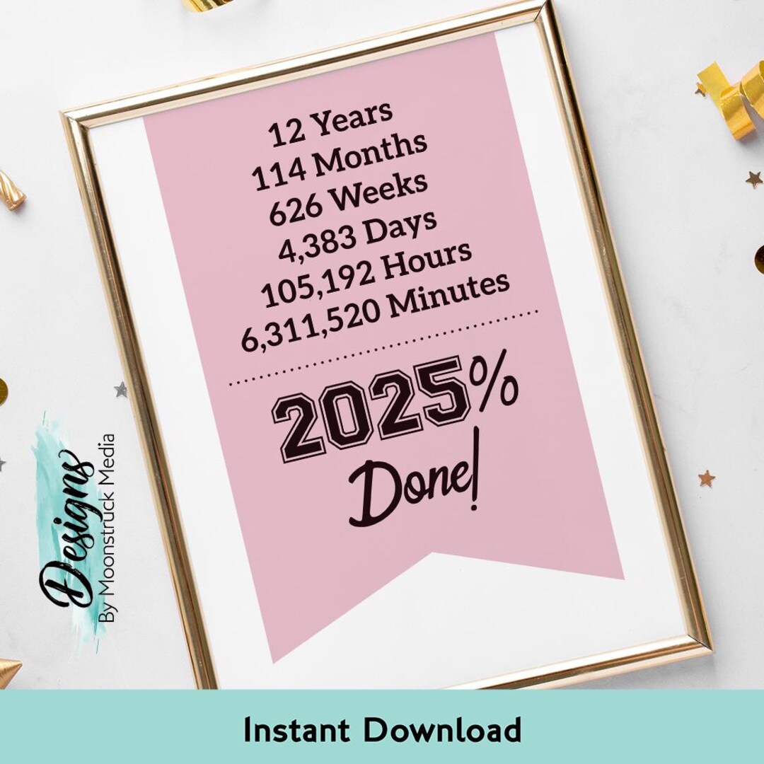 Blush Light Pink Graduation Countdown Sign | Class of 2025 Done Sign | Printable Graduation ...