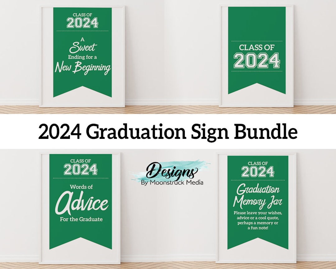 2024 Graduation Sign Decoration Bundle, High School Grad, Grad Party ...