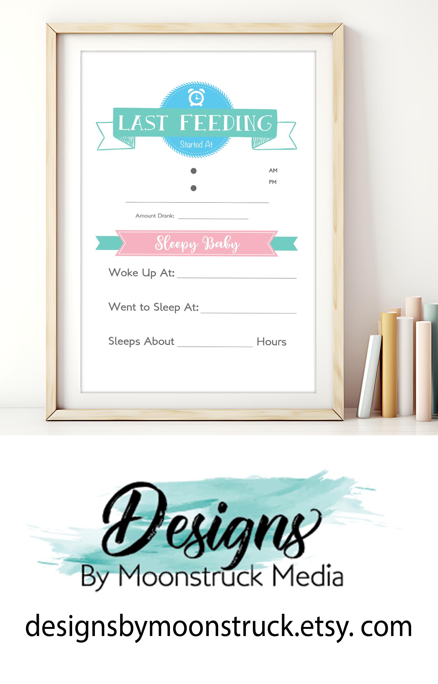 Baby Feeding and Sleeping Log Printable | Newborn Tracker Sheet | Last ...