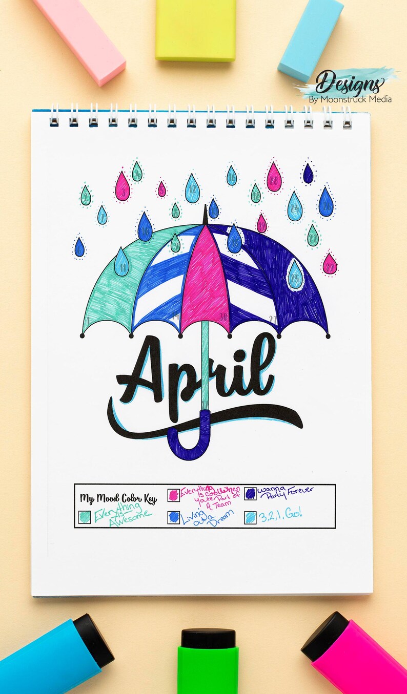 April Mood Tracker Printable | Monthly Mood Tracker Journal Page With ...