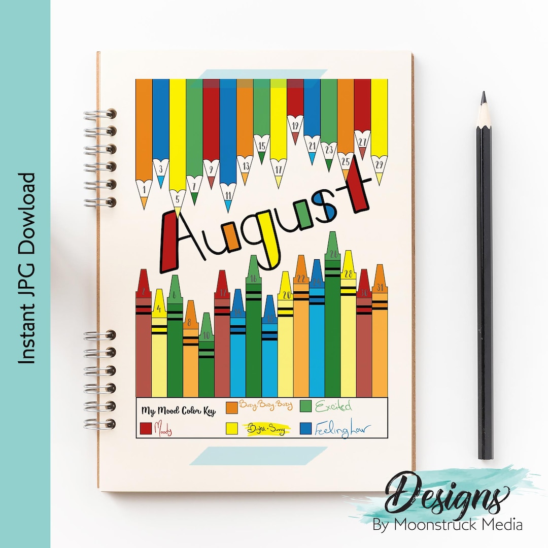 August Mood Tracker Printable | Back to School Monthly Mood Tracker ...