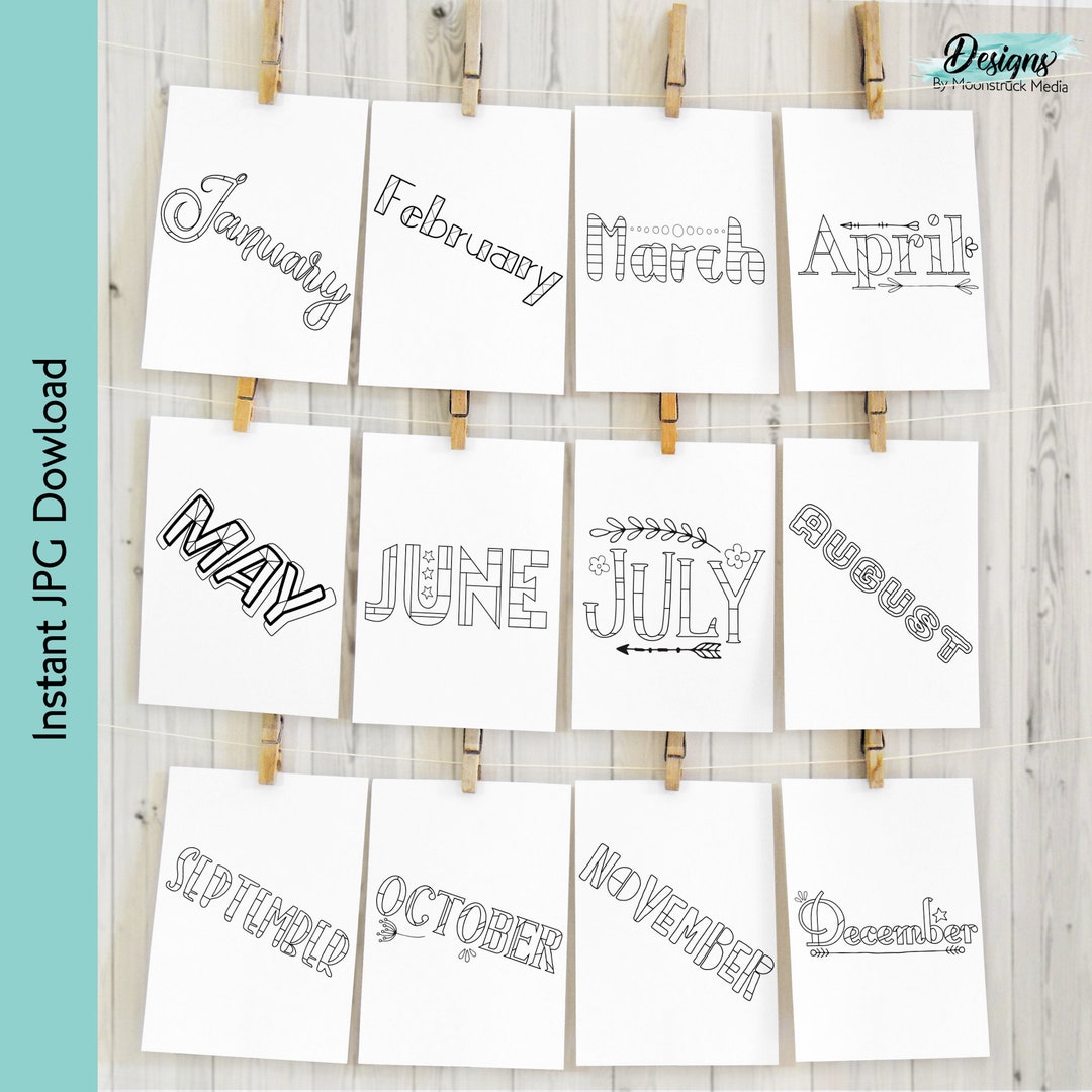 Monthly Cover Pages With Mood Trackers | Printable Journal Insert for ...