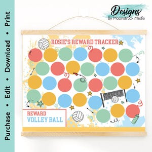 Printable Volleyball Reward Chart for Kids | Circle Habit & Chore ...