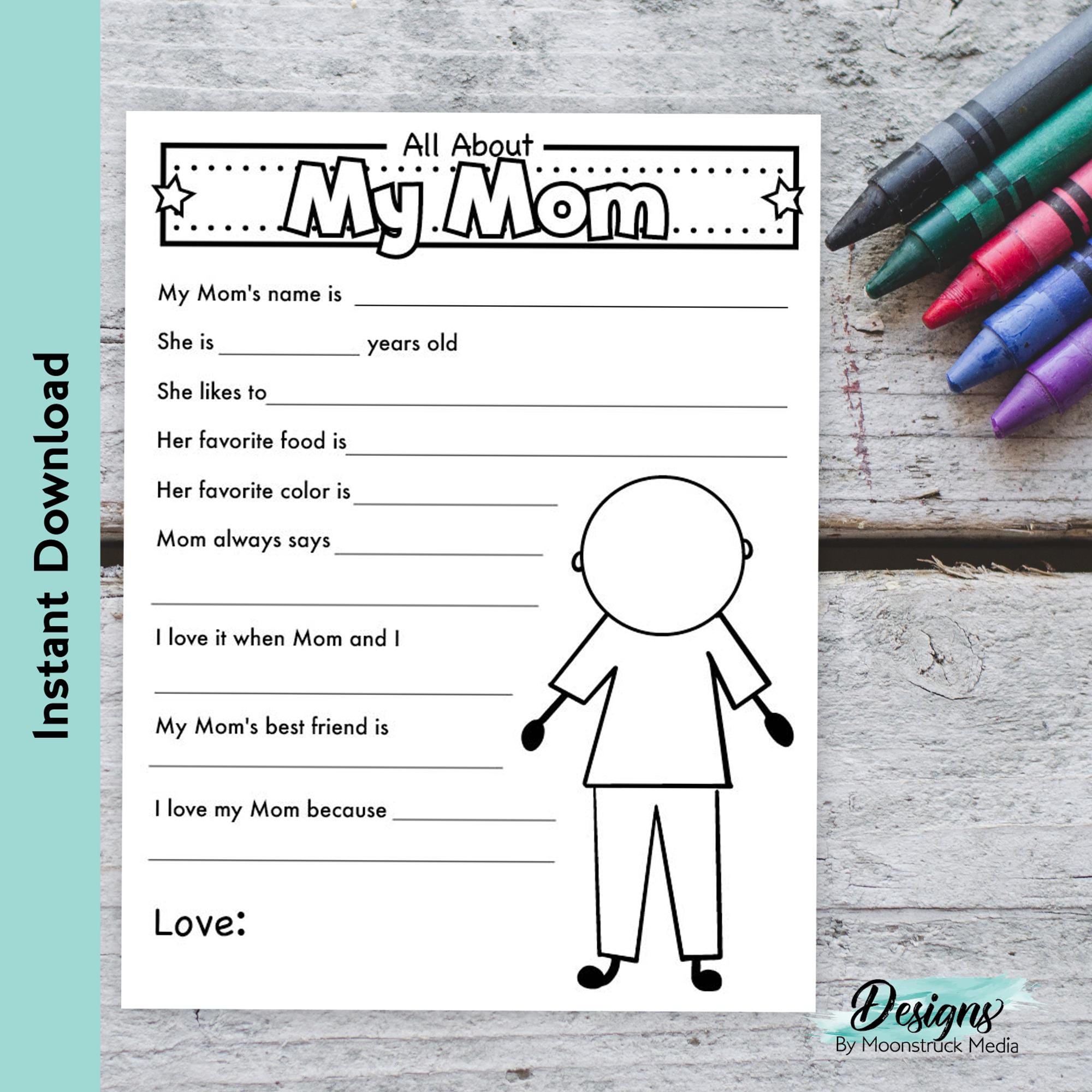 All About My Mom Fill-in Letter | Mother’s Day Activity for Kids ...