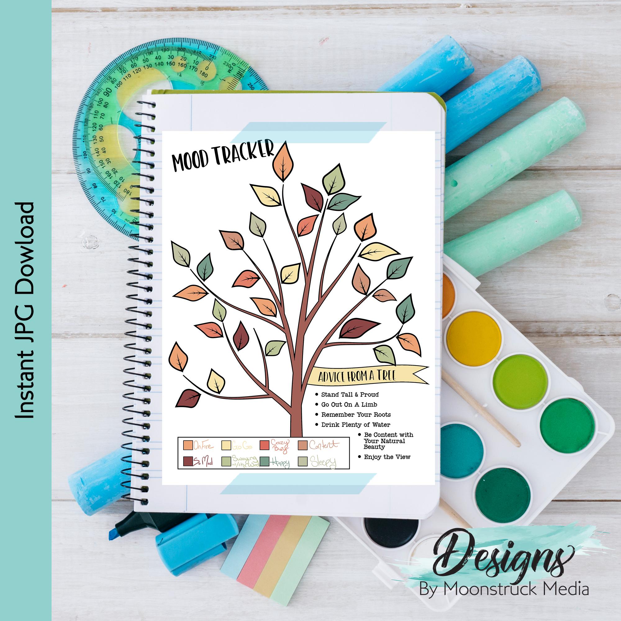 Advice From a Tree Mood Tracker | Printable Monthly Mood Tracker for ...