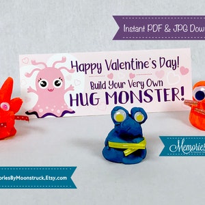 Create a Valentine Monster Treat Bag Labels - Etsy