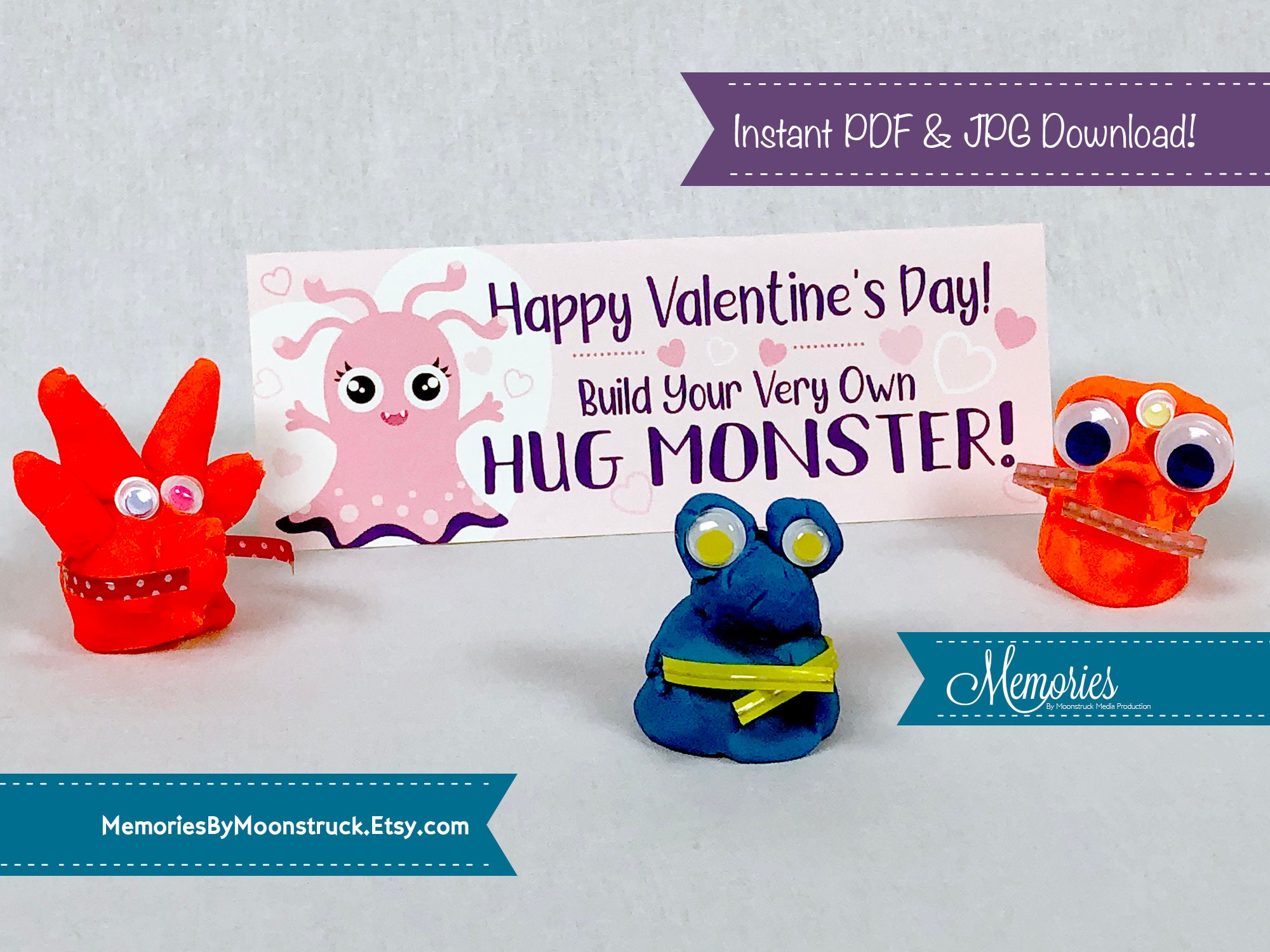 Create a Valentine Monster Treat Bag Labels | Etsy
