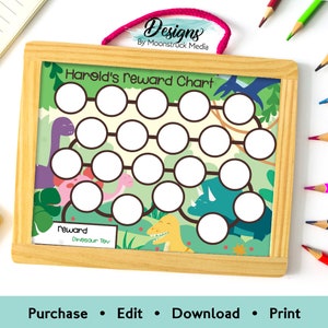 Editable Dinosaur Reward Chart, Dinosaur Chore Chart, Dinosaur Behavior ...