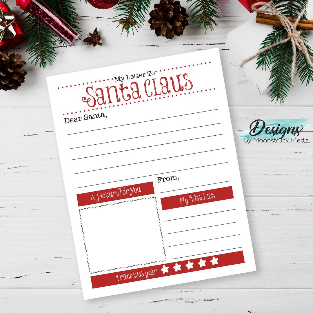 Letter to Santa Printable for Kids | Fill in the Blank Santa Letter ...