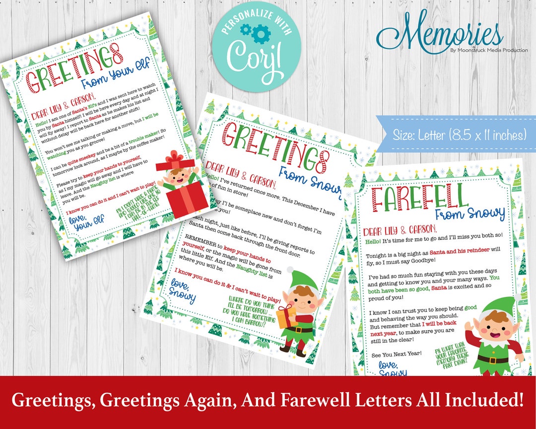 Christmas Elf Arrival Letter and Farewell Letter, Elf Welcome Letter ...