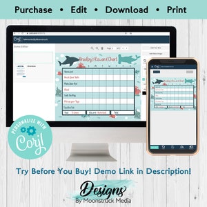 Editable Shark Reward Chart for Boys | Printable Chore, Potty Training ...