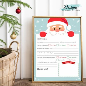 Santa Fill in the Blank Letter for Kids | Printable Christmas Letter to ...