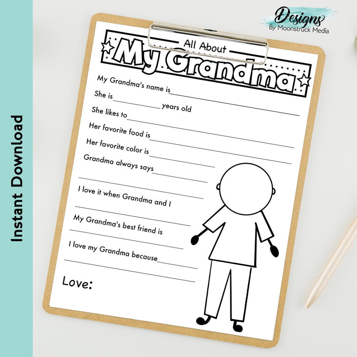 All About My Grandma Fill-in Letter | Grandparents Day Activity for ...