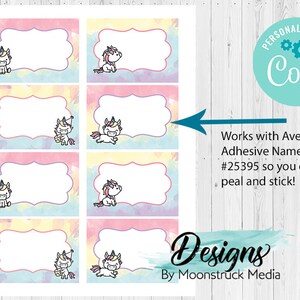 Editable Rainbow Unicorn Name Tags, Magical Unicorn Birthday Party ...