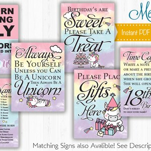 Editable Rainbow Unicorn Name Tags, Magical Unicorn Birthday Party ...