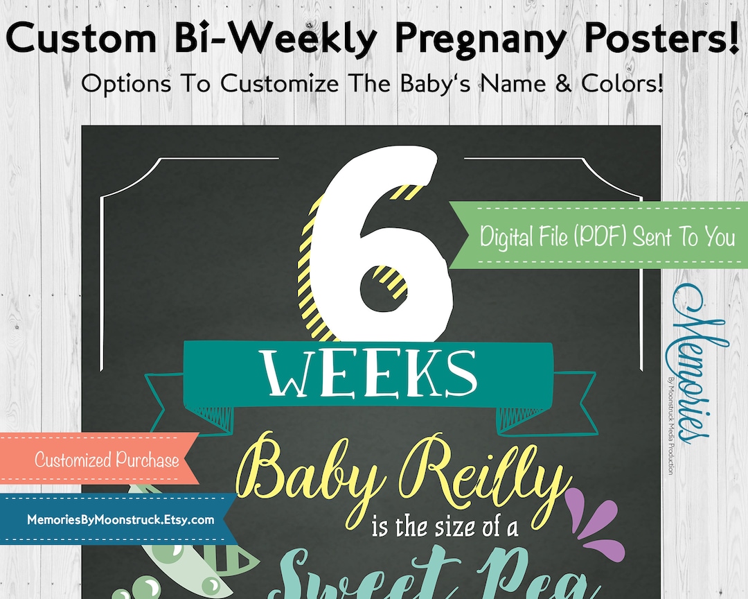 Customized Week by Week Pregnancy Sign, Weekly Pregnancy Sign ...