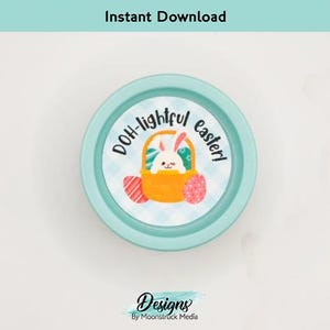 Easter Playdough Topper Printable | Bunny Party Favor | Classroom Treat ...