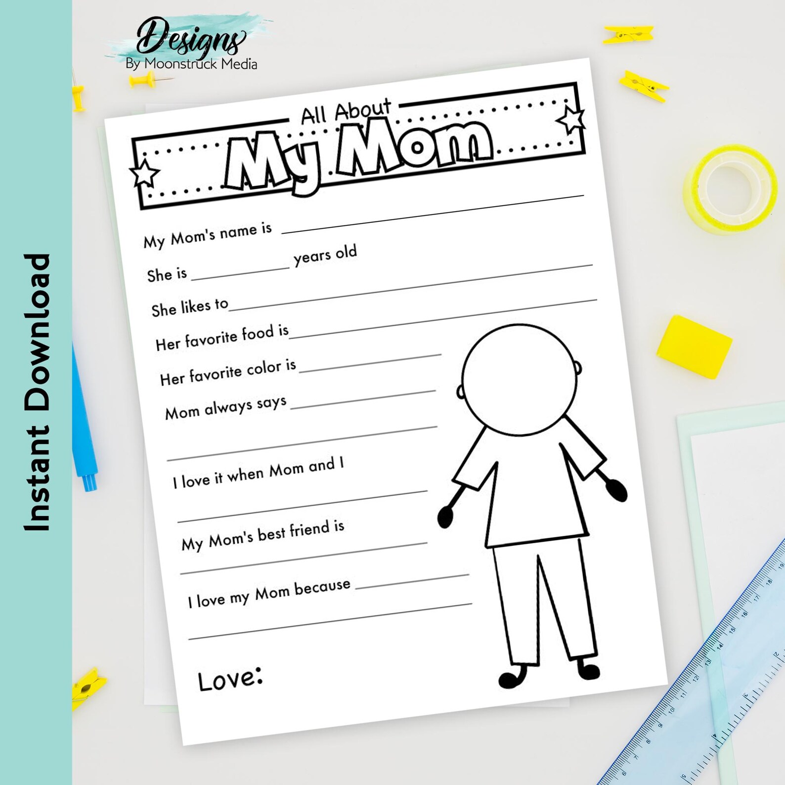 All About My Mom Fill-in Letter | Mother’s Day Activity for Kids ...