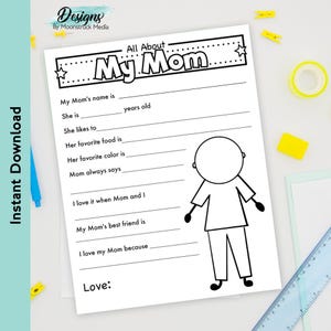 All About My Mom Fill-in Letter | Mother’s Day Activity for Kids ...