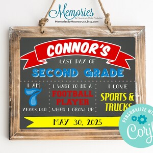 Last Day of School Editable Chalkboard Sign, Back to School, Last Day ...