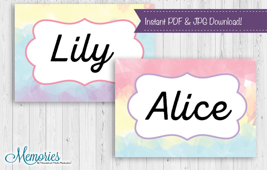 Pastel Rainbow Name Tags - Etsy