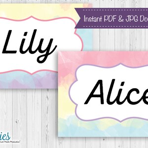 Pastel Rainbow Name Tags - Etsy