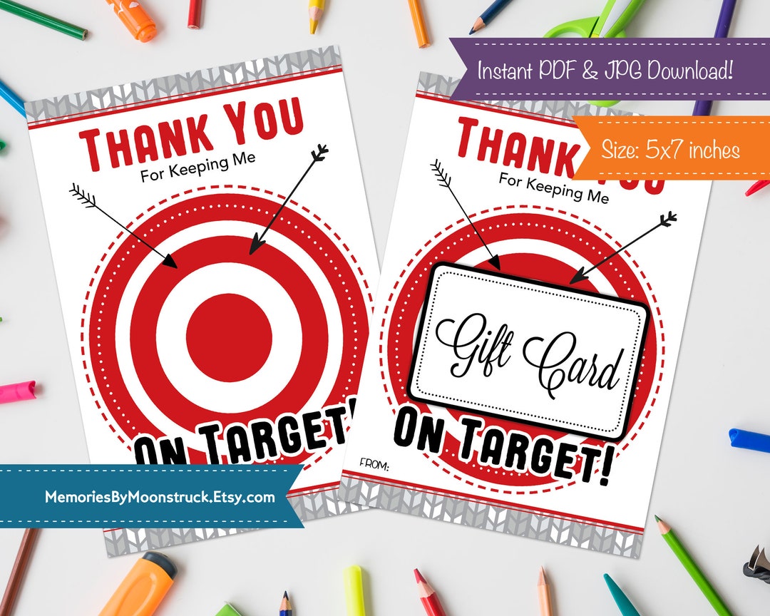 On Target - Teacher Thank You Gift Card Holder, Teacher Appreciation ...
