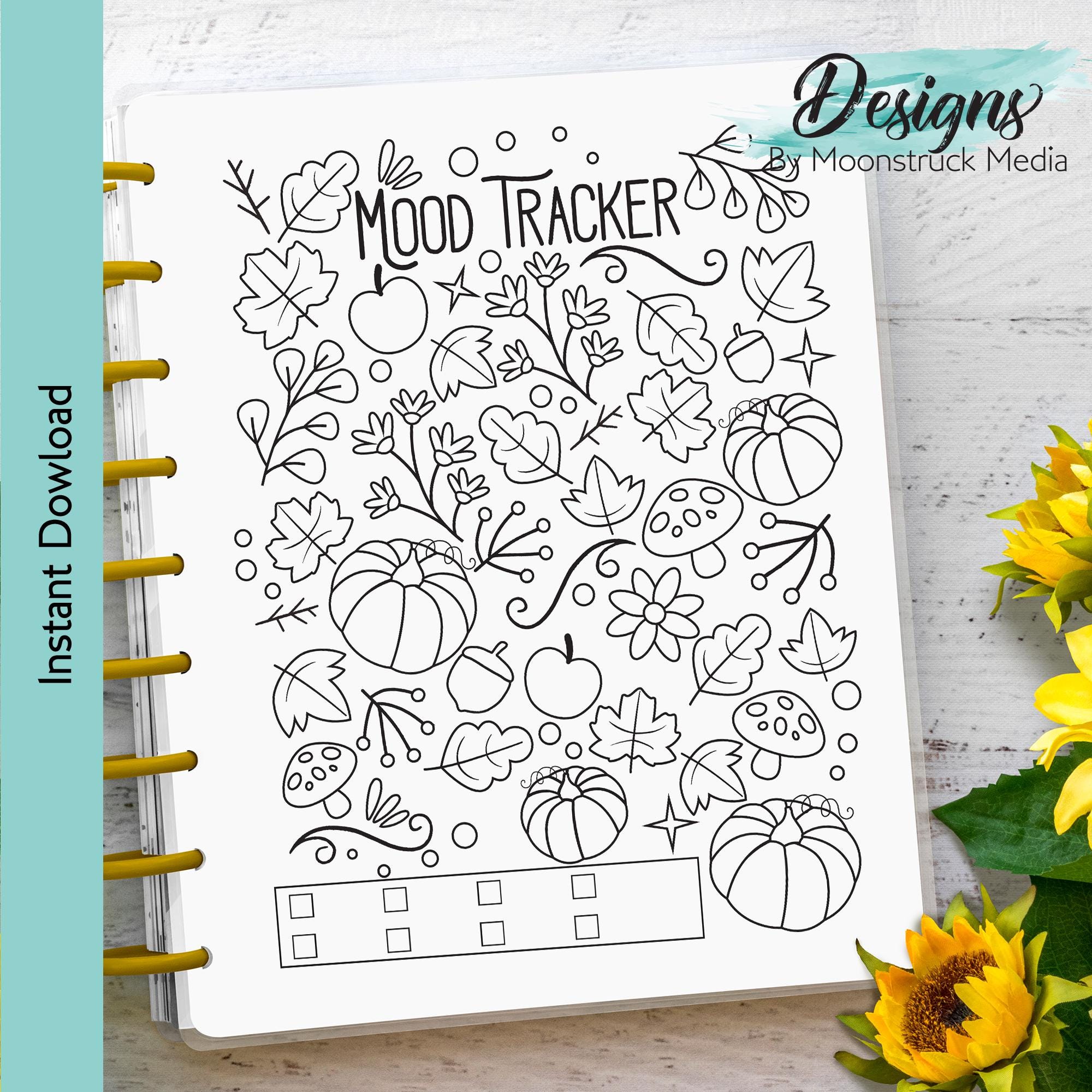 Autumn Mood Tracker Printable | Fall Bullet Journal Planner Insert ...
