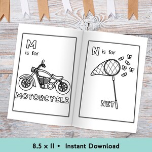 Baby Boy Alphabet Coloring Book Printable | Letter - A to Z Vehicle ...