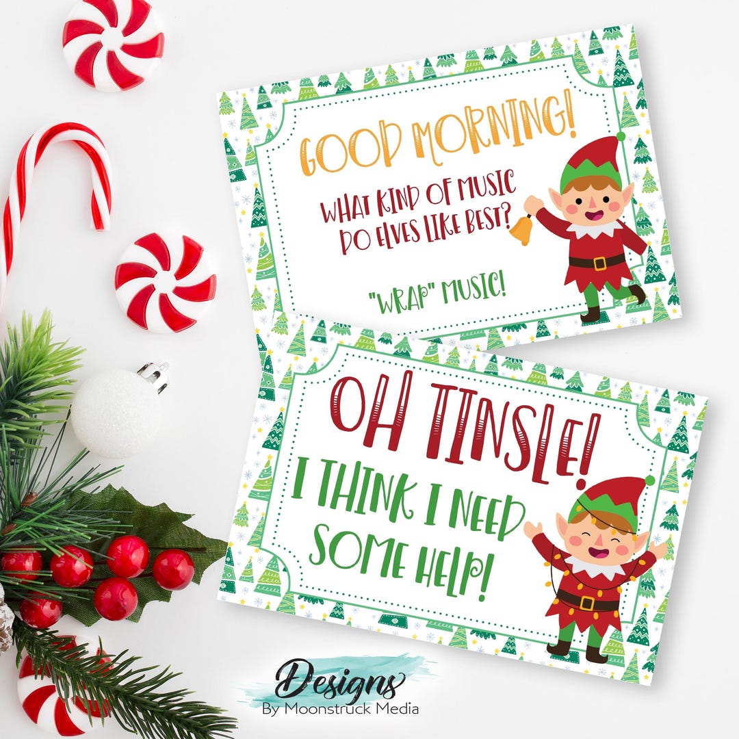 Printable Elf Note Cards for Christmas | Funny Elf Message Cards for ...