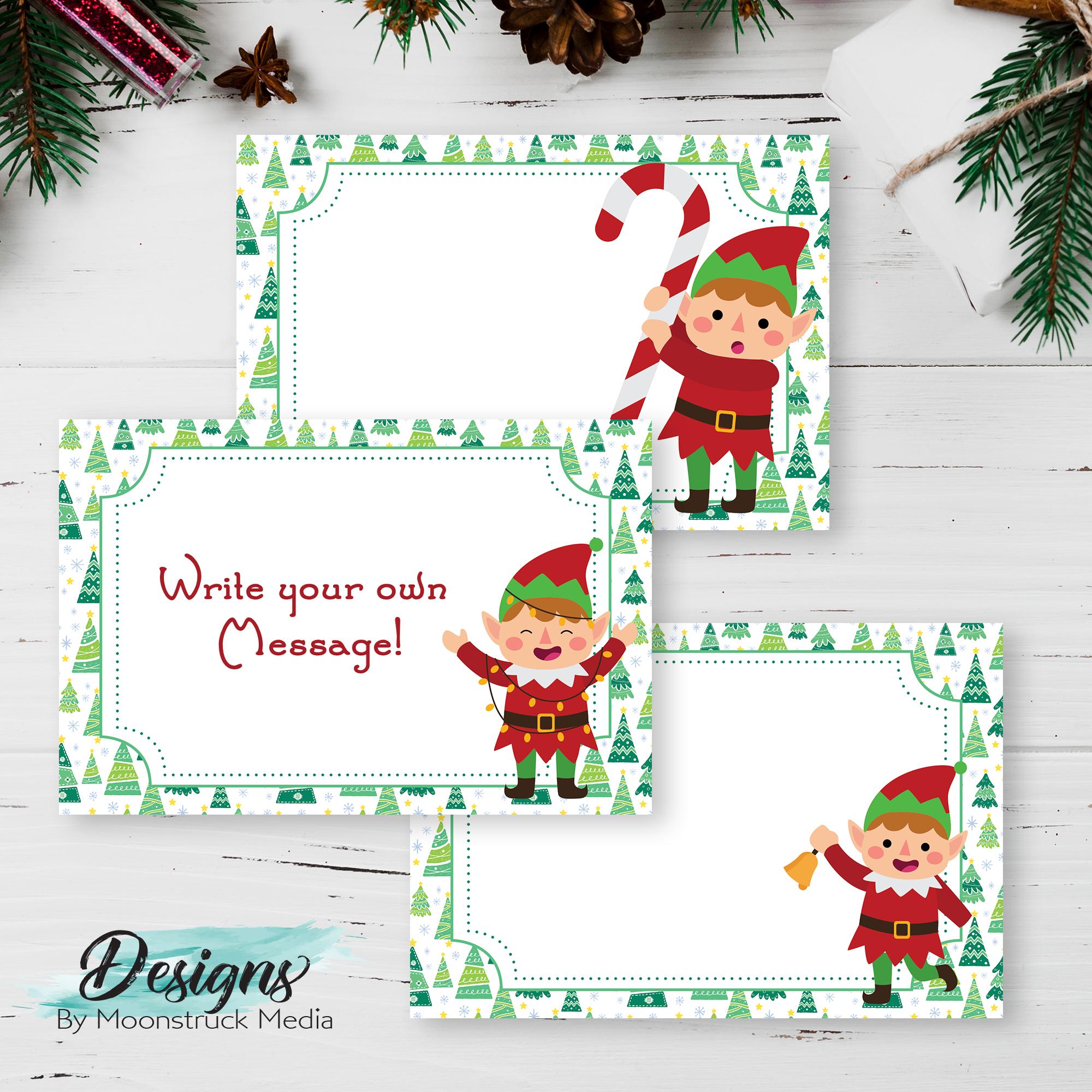 Printable Elf Note Cards for Christmas | Funny Elf Message Cards for ...