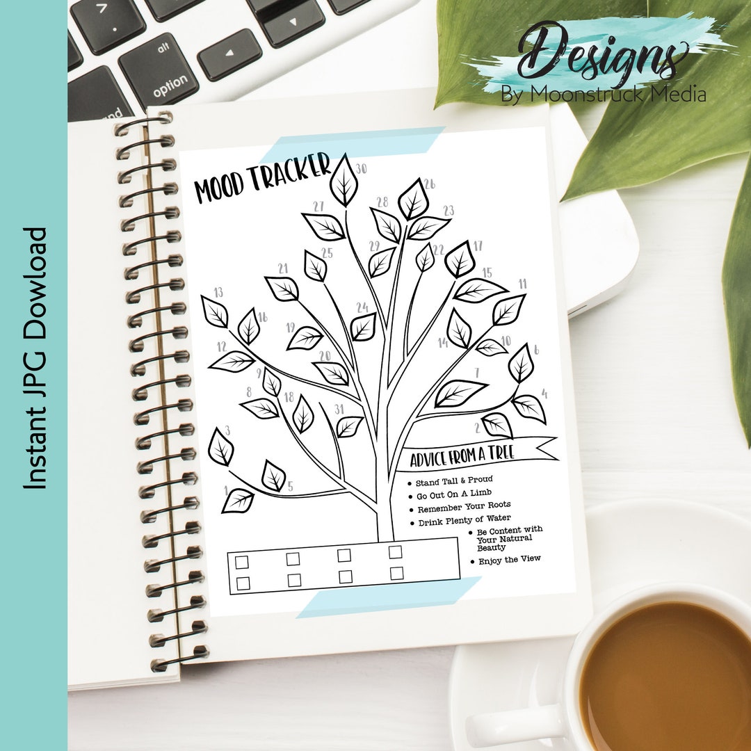 Tree Mood Tracker Printable Journal Page Mood Calendar - Etsy