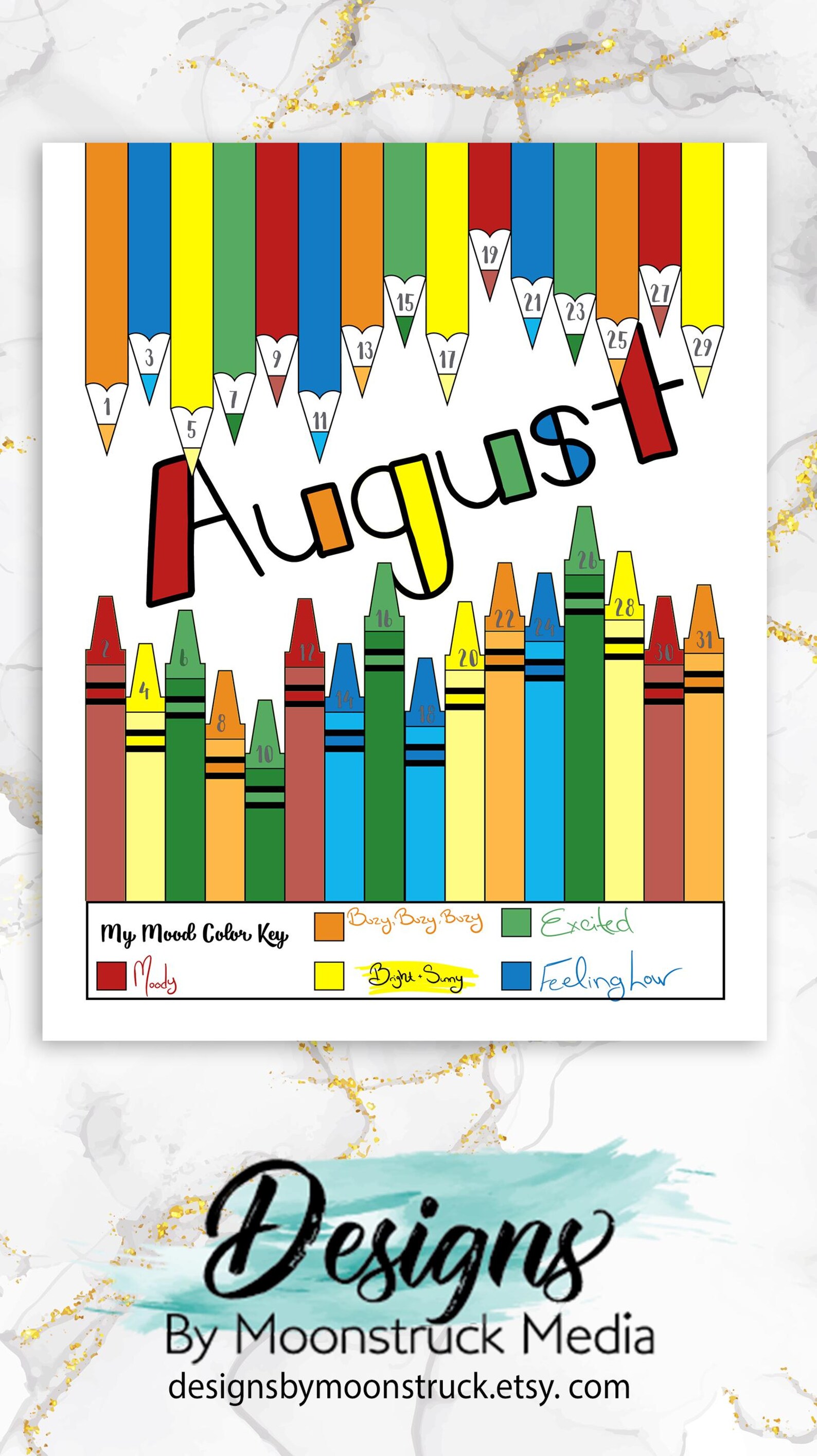 August Mood Tracker Printable | Back to School Monthly Mood Tracker ...