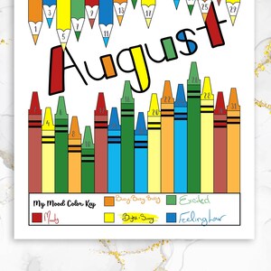 August Mood Tracker Printable | Back to School Monthly Mood Tracker ...