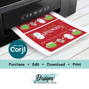 Snowman Hot Cocoa Tag - Snowman Melting Kit - Printable Holiday Gift ...