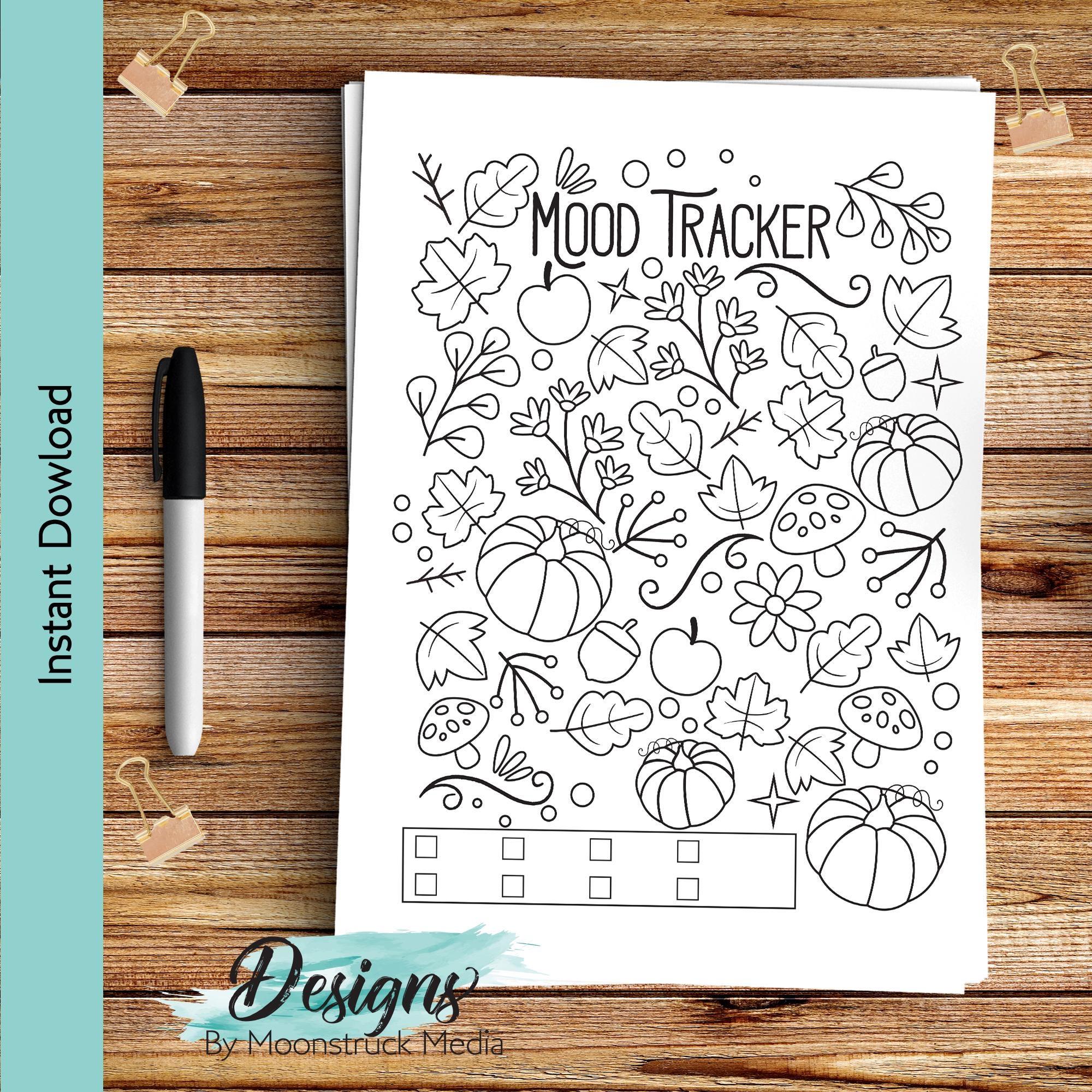 Autumn Mood Tracker Printable | Fall Bullet Journal Planner Insert ...