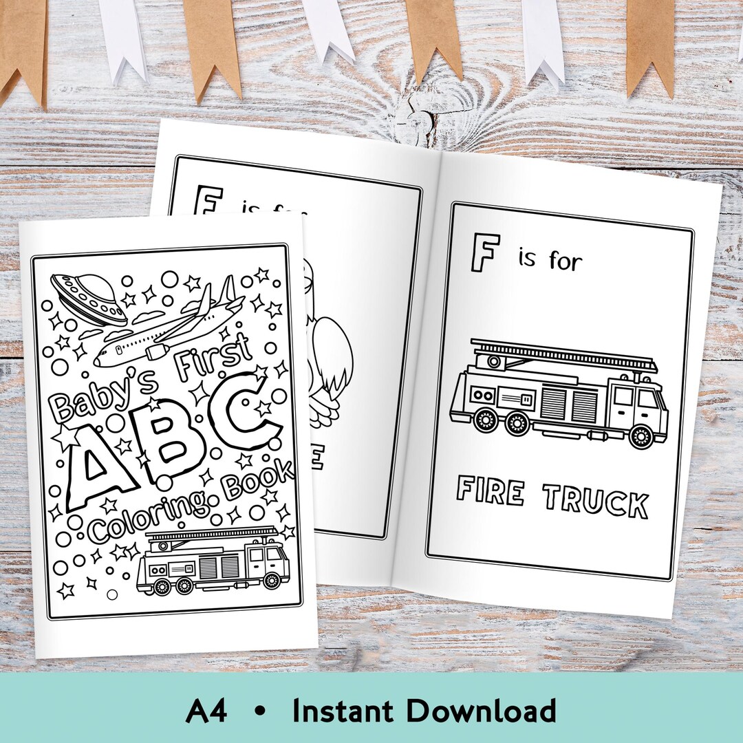 A4 Baby Boy Alphabet Coloring Book | Great Baby Shower Activity ...