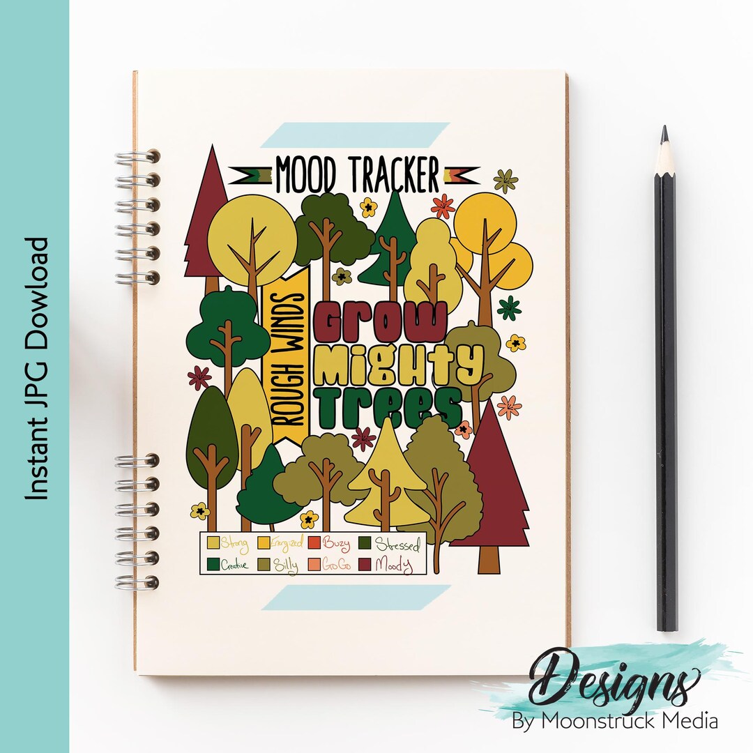 Tree Mood Tracker Printable | Rough Winds Mood Journal Page | Daily Mood Tracker for Journals or ...