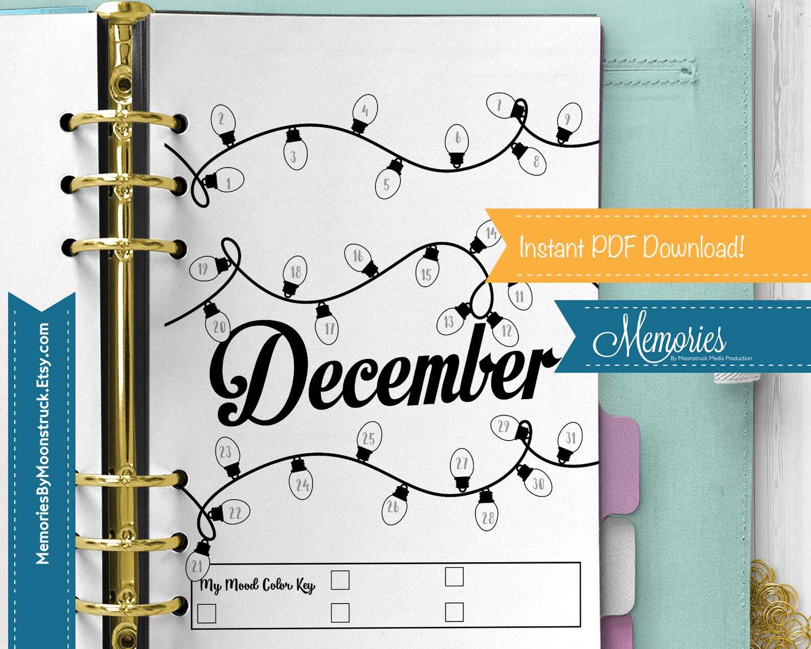 December Mood Tracker Journal Insert | Etsy