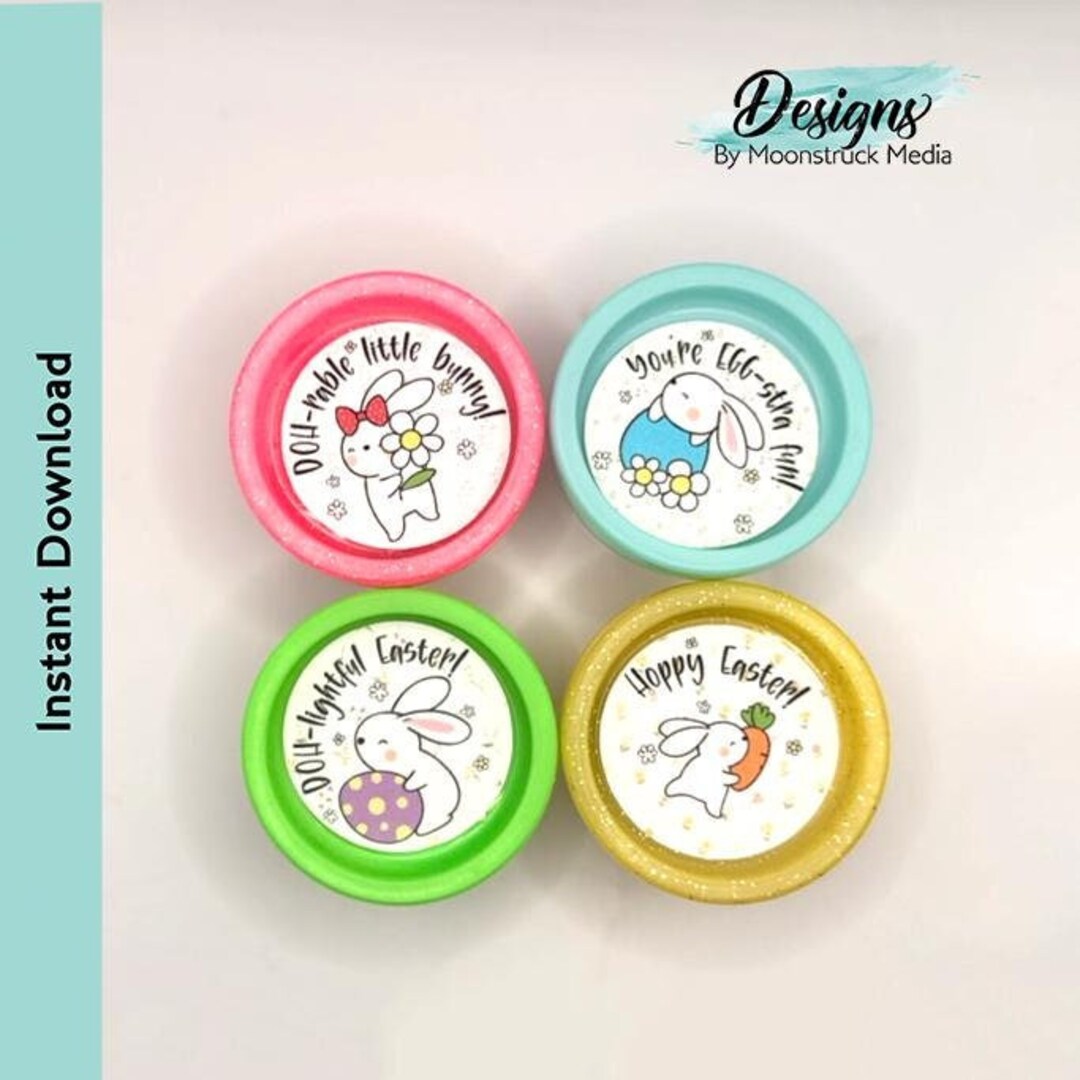 Easter Playdoh Topper Printable | Bunny Themed Party Favor | Classroom ...