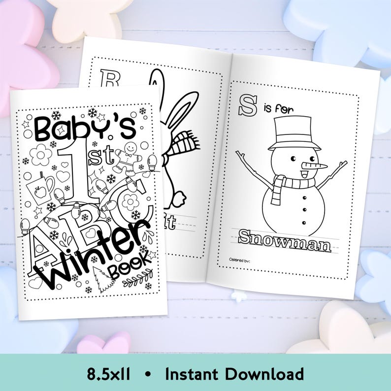 Winter ABC Coloring Book Printable | Baby Shower Activity or Classroom ...