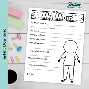 All About My Mom Fill-in Letter | Mother’s Day Activity for Kids ...