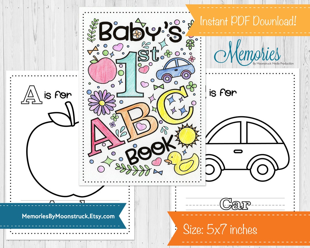 Baby Shower Coloring Book Baby Shower Activity, ABC Baby Shower ...