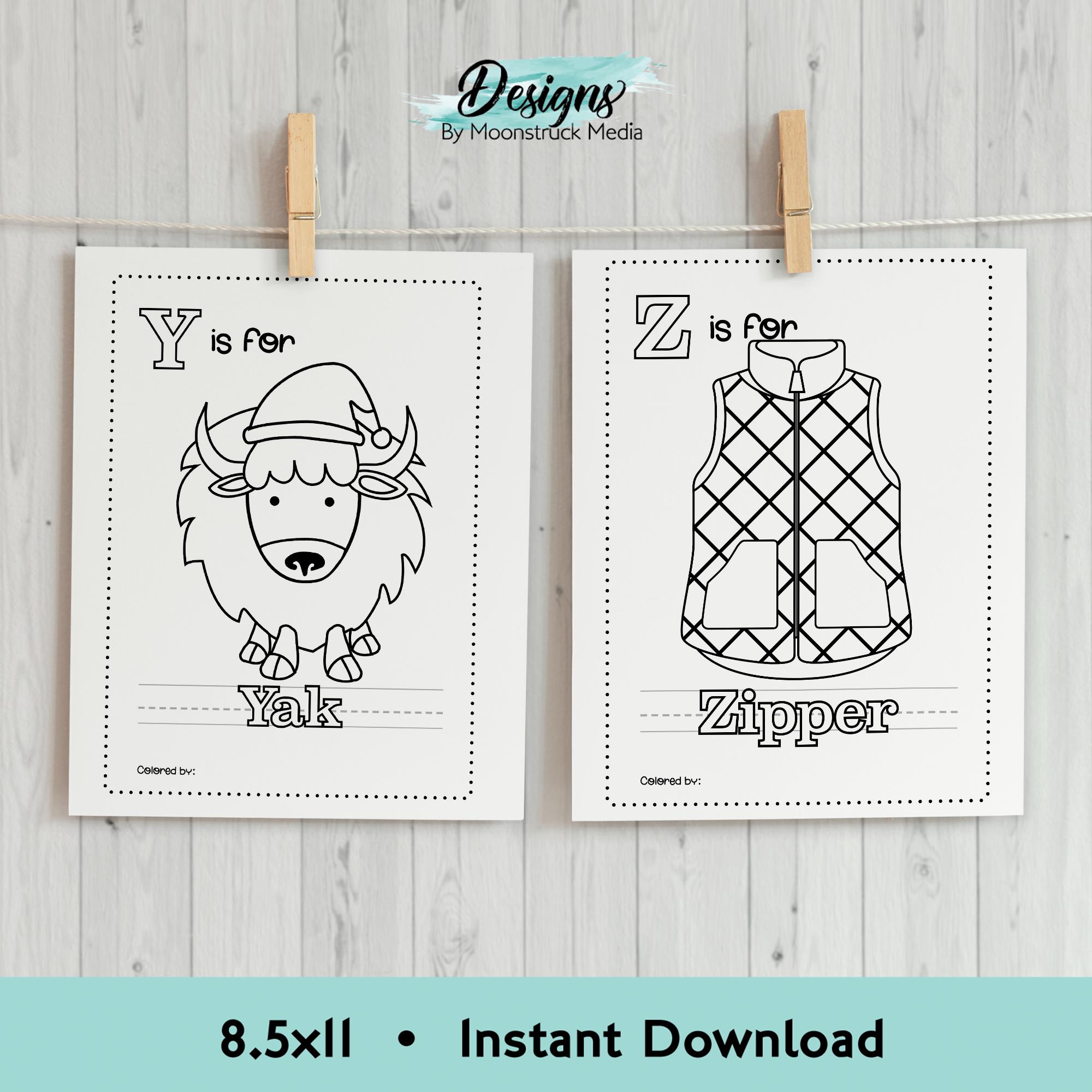 Winter ABC Coloring Book Printable | Baby Shower Activity or Classroom ...