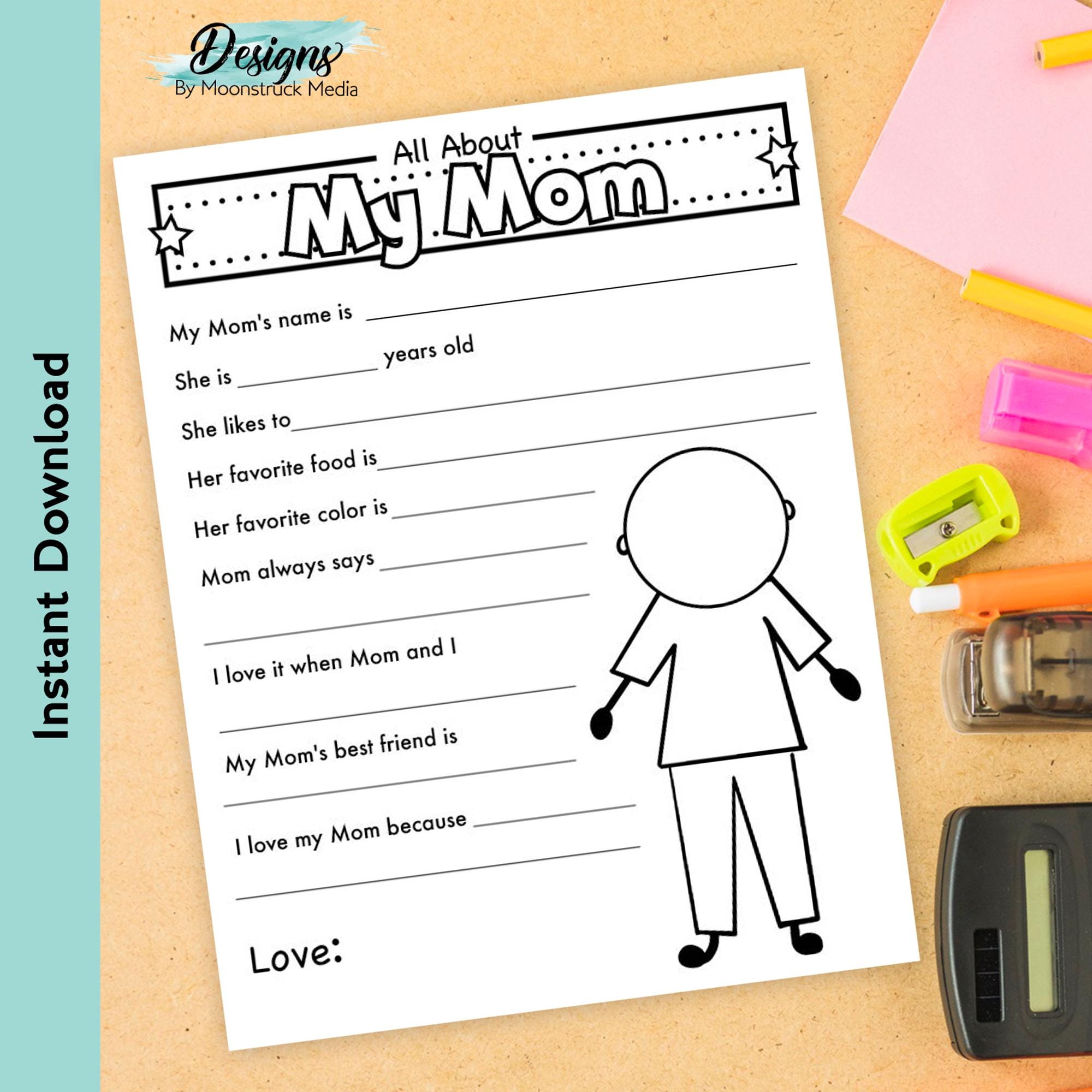 All About My Mom Fill-in Letter | Mother’s Day Activity for Kids ...